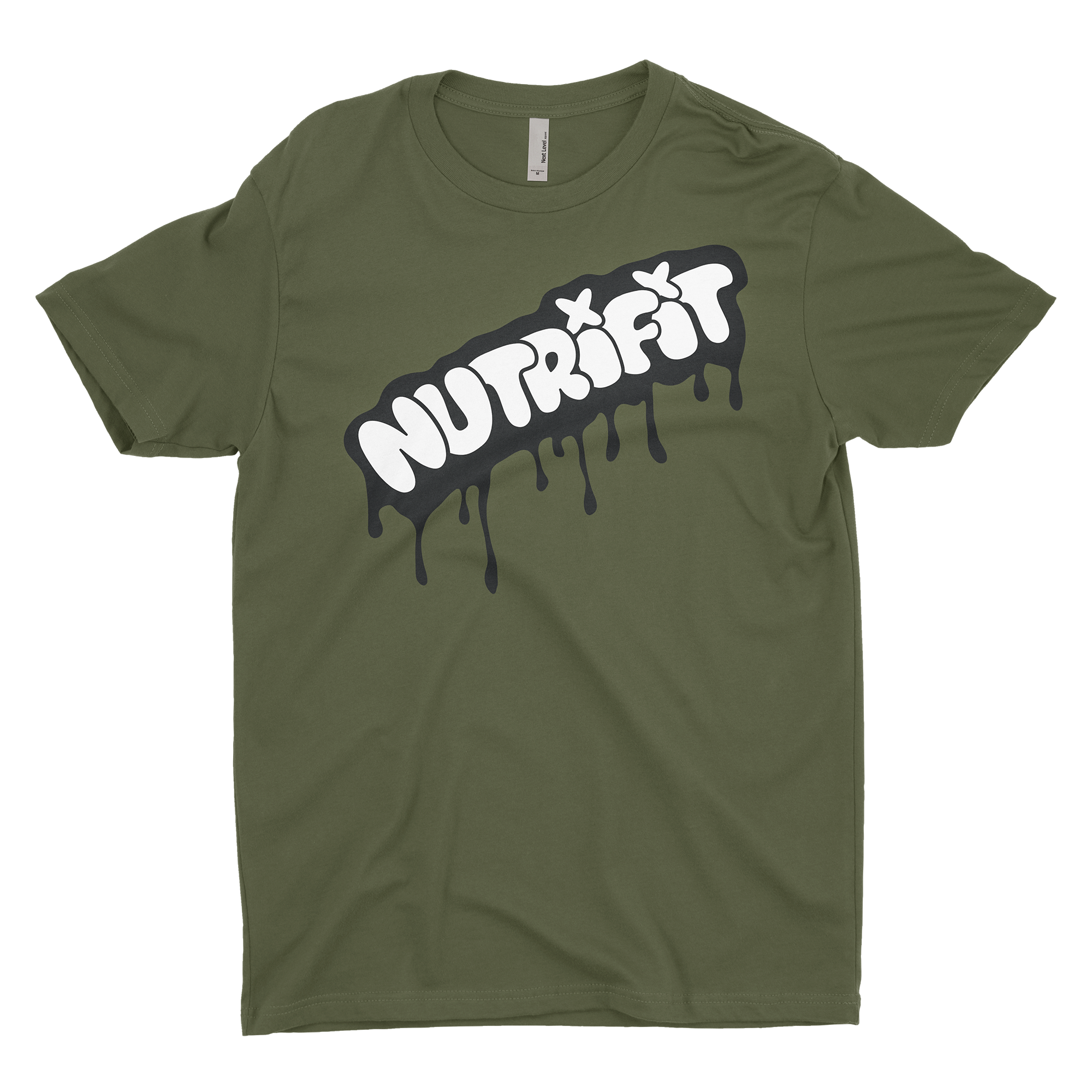 Army Green Drip Logo Tee | NutriFit Cleveland